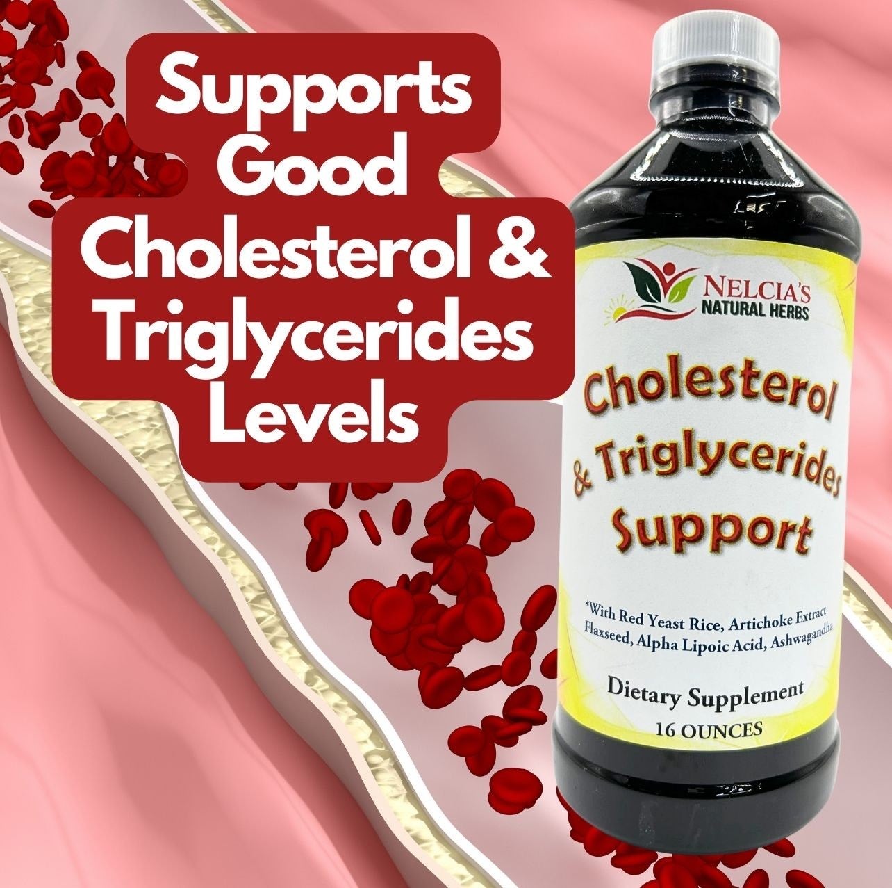 Cholesterol and Triglycerides Support - 16oz | with Red Yeast Rice ...