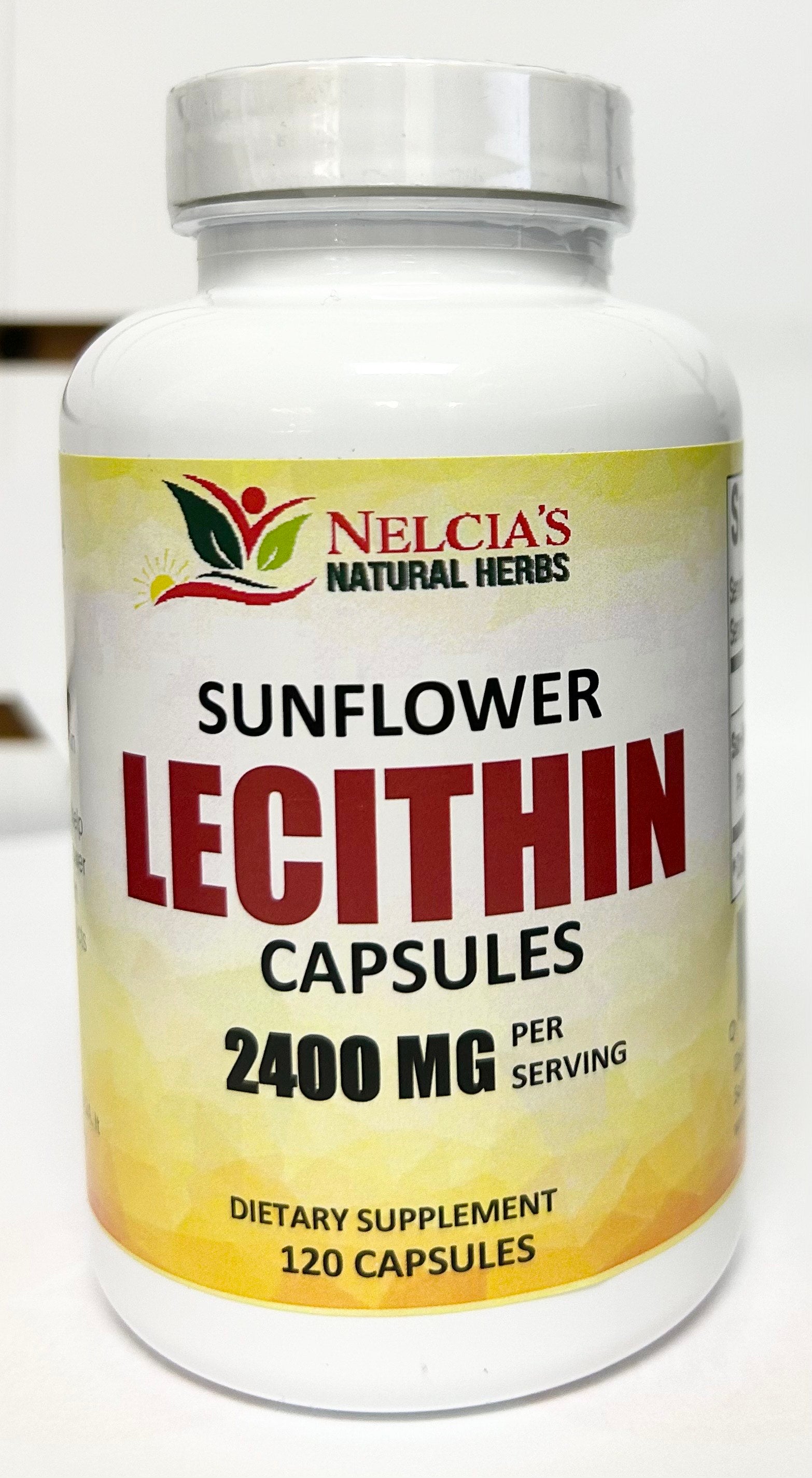 Sunflower Lecithin Capsules 2400mg (120 Capsules) | Nelcias Natural Herbs