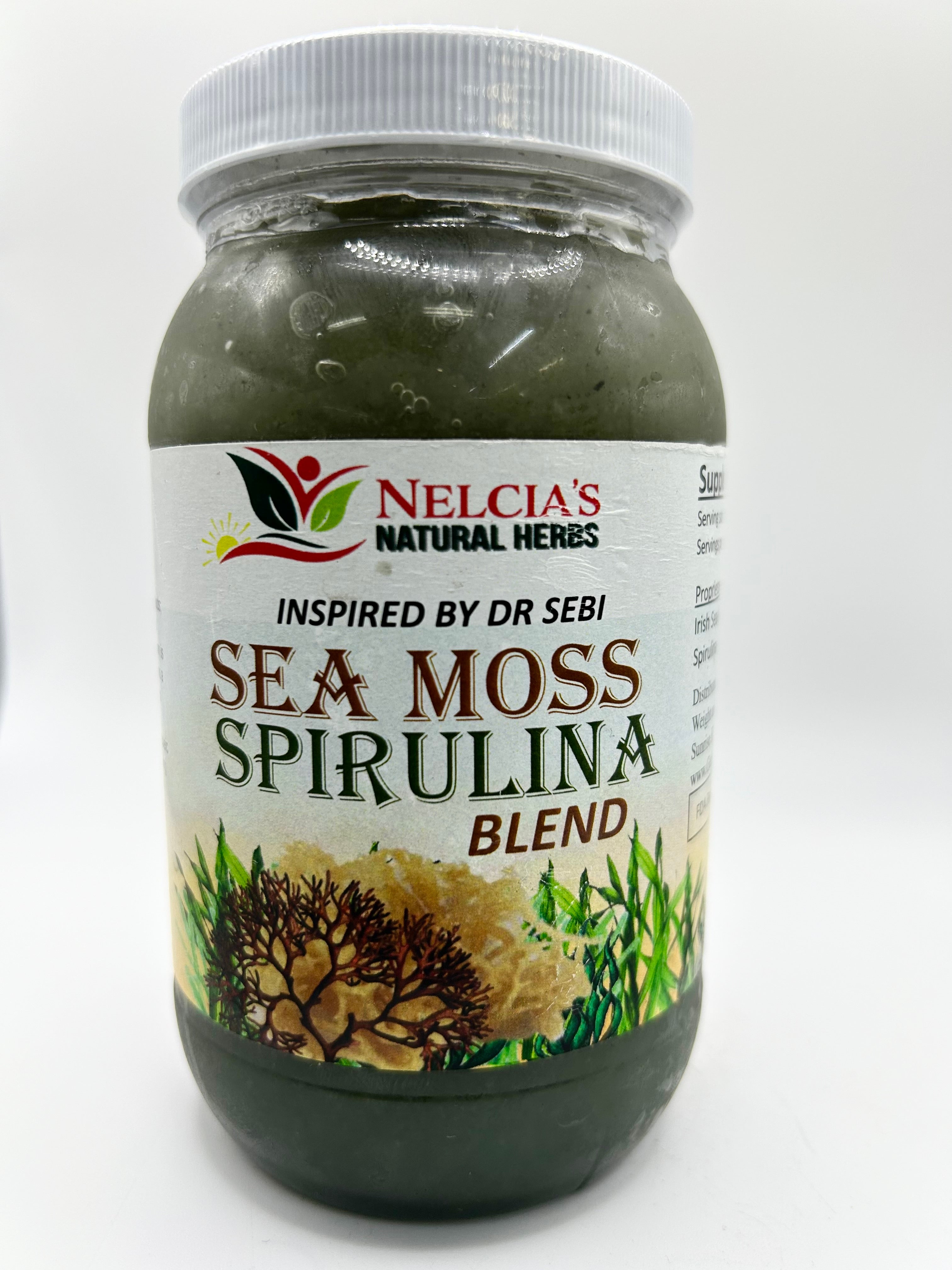 Spirulina Infused Sea Moss Gel - 16oz | Nelcia's Natural Herbs ...