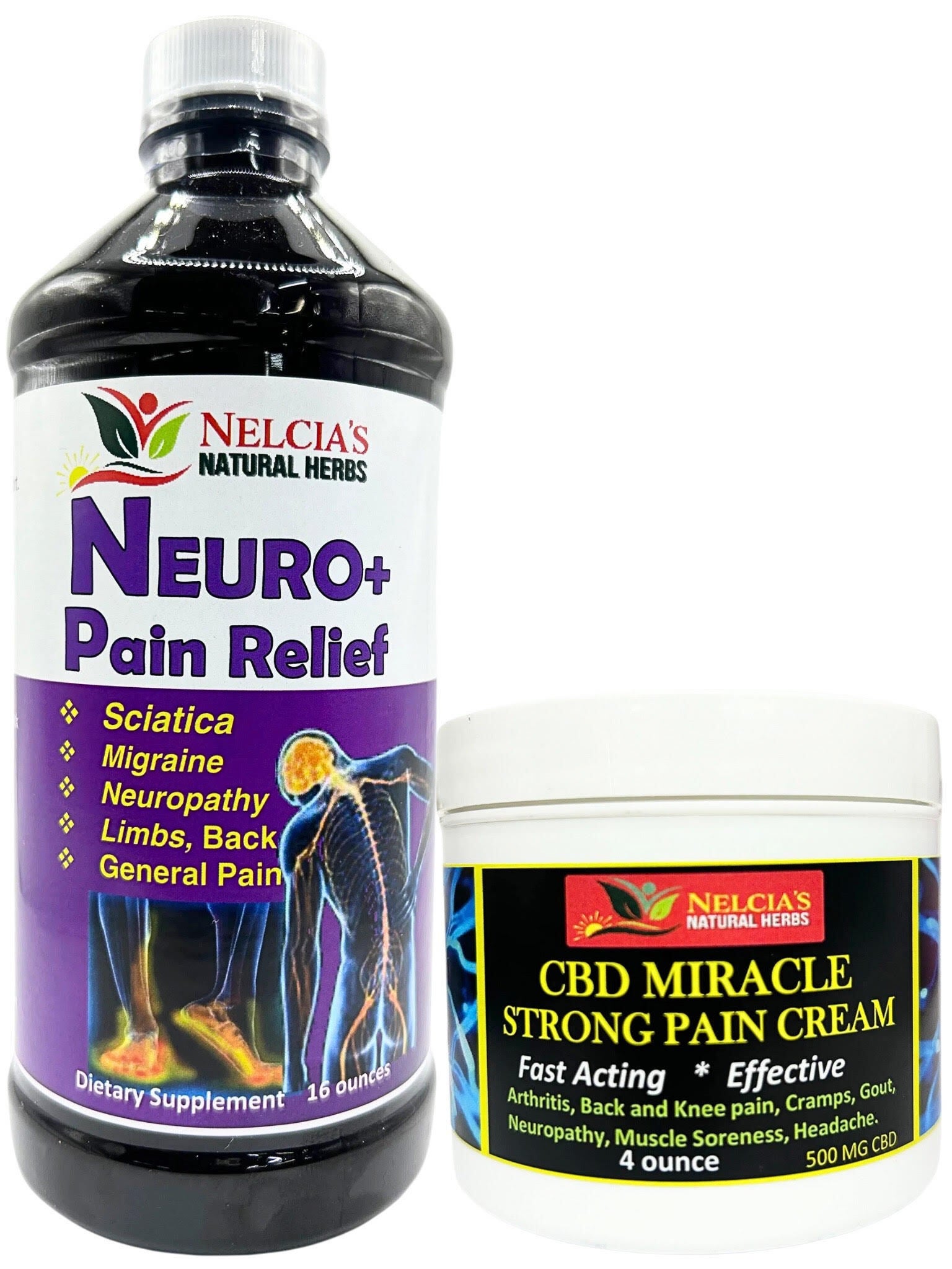 Neuro Pain Relief and Miracle Pain Cream Combo | Nelcias Natural Herbs