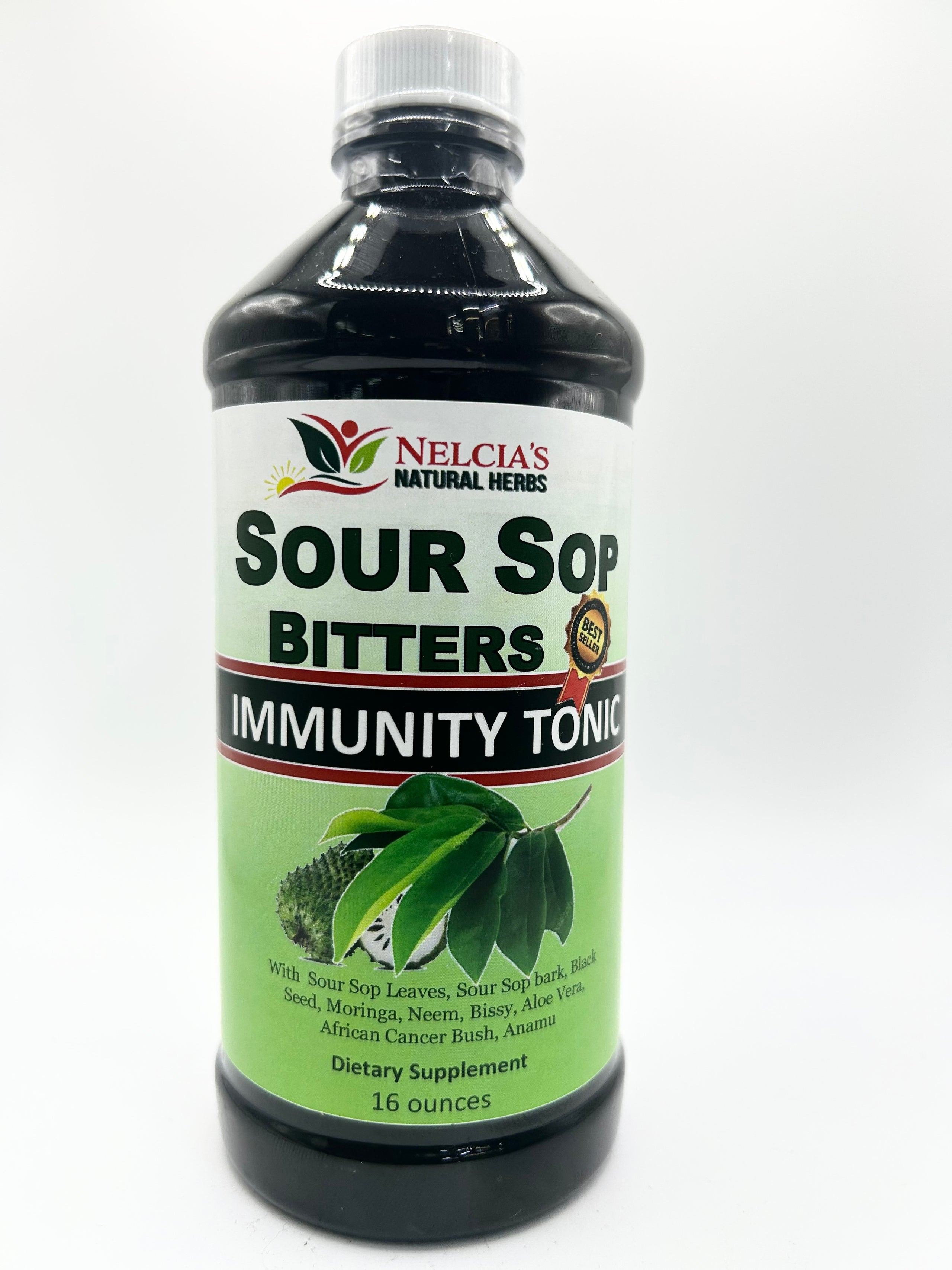 Sour Sop Bitters Immunity Tonic with Sour Sop Leaves, Sour Sop bark, Black Seed, Moringa and ...